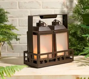 P.S. HOME As Is Set 2 Solar-powered Lanterns W/charging Base