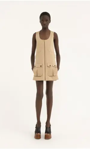 Chloé Saharienne Dress In Cotton Gabardine