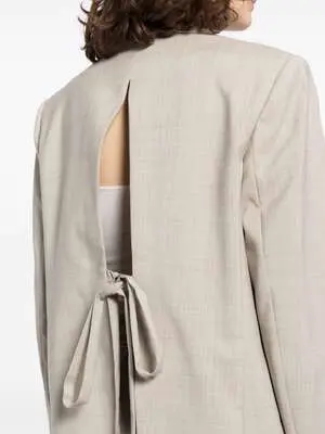 Loewe Tied-back Wool Blazer - Neutrals