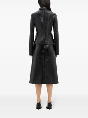 COURREGES Zip-detail Coated Midi Skirt