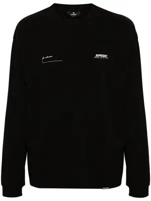 REPRESENT Logo-print Cotton T-shirt - Black