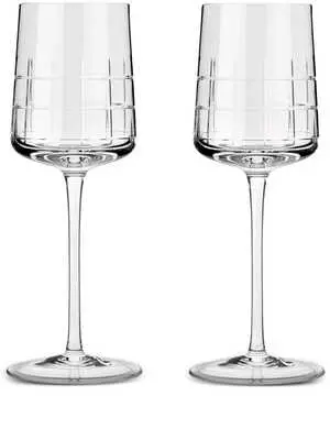 Christofle Graphik Wine Glasses - White