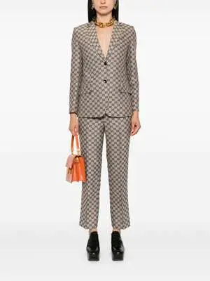 Gucci Gg-embroidered Single-breasted Blazer - Neutrals