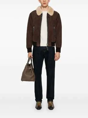 TOM FORD Shearling-collar Suede Jacket