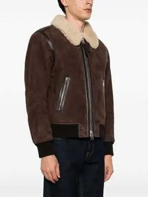 TOM FORD Shearling-collar Suede Jacket