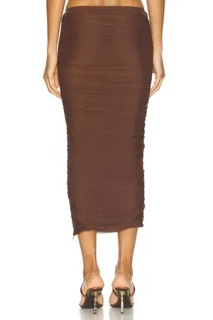 SEROYA Pia Mesh Midi Skirt - Coconut