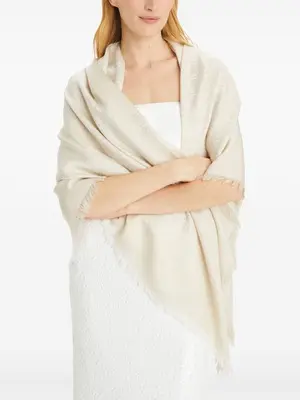 Tory Burch T-monogram Jacquard Traveler Scarf - Neutrals