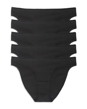 ON GOSSAMER Cabana Cotton Bikini Set Of 5 - Black