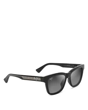 Maui Jim Hanohano Classic Square Sunglasses - Black/gray Polarized Solid