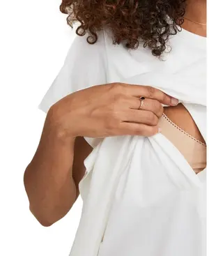 Hatch Collection Maternity Nursing Tee - White