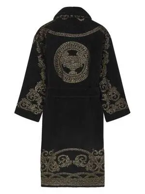 Versace Barocco-embroidered Belted Bath Robe