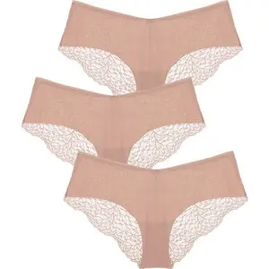 JOURNELLE Allegra Jolie 3-pack Hipster Briefs - Praline