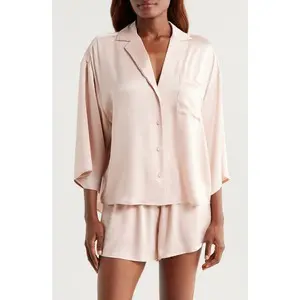 Lunya Washable Silk Button-up Short Pajamas - Delicate Pink