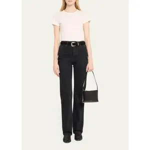 MANSUR GAVRIEL Gaia Leather Shoulder Bag - Black/flam