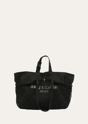 Balenciaga Balenciaga Fishnet Recycled Canvas Tote Bag - 9091 Whitewhitel