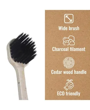 PURSONIC Wide Brush Head Charcoal Toothbrush
