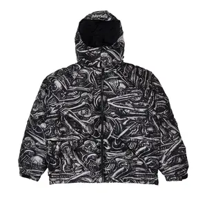 Supreme H.r. Giger Jacquard Down Puffer Jacket - Black