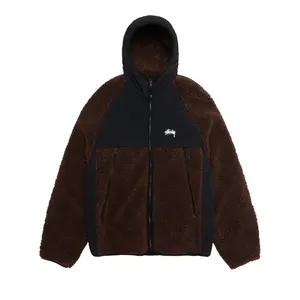 StÜssy Sherpa Paneled Hooded Jacket - Brown