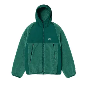 StÜssy Sherpa Paneled Hooded Jacket 'teal - Green