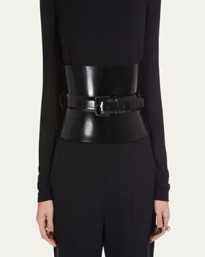 Max Mara Bustier Patent Leather Belt