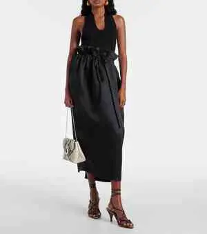 Khaite Arden 75 Leather Sandals - Black