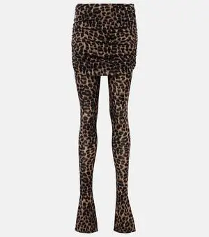 Blumarine Wool Leggings Beige