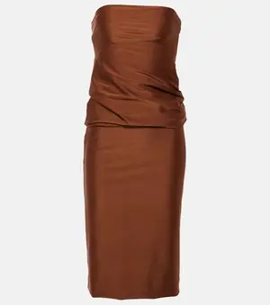 Sportmax Bilma Strapless Midi Dress - Brown