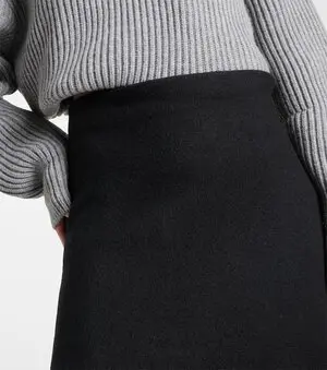 JIL SANDER Wool Midi Skirt - Black