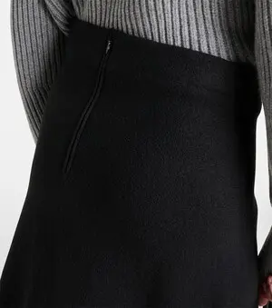 JIL SANDER Wool Midi Skirt - Black