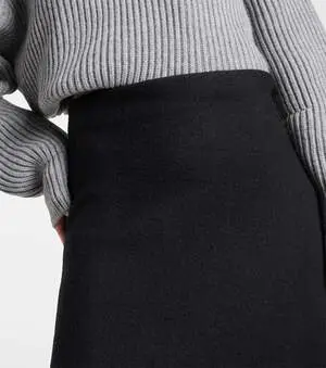 JIL SANDER Wool Midi Skirt - Black