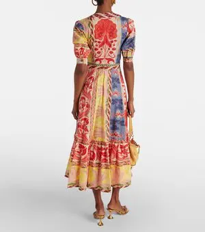 Etro Printed Cotton Wrap Dress - Multicoloured