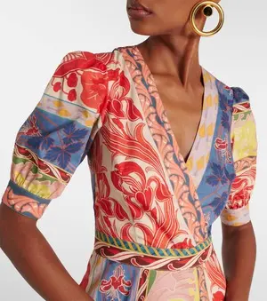Etro Printed Cotton Wrap Dress