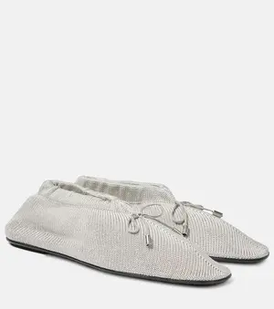 TOTEME Bow-detail Crochet Flats - Silver