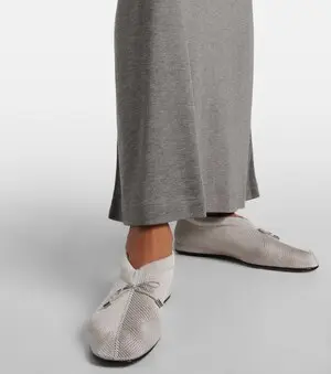 TOTEME Bow-detail Crochet Flats - Silver