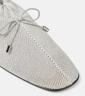 TOTEME Bow-detail Crochet Flats - Silver