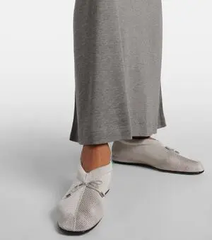 TOTEME Bow-detail Crochet Flats - Silver