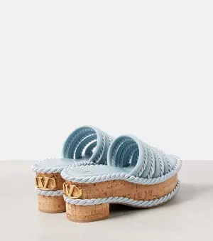 Valentino Garavani Vlogo Summerblocks Platform Mules - Blue