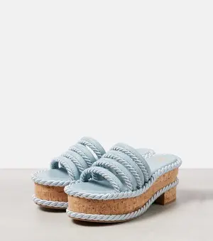 Valentino Garavani Vlogo Summerblocks Platform Mules - Blue