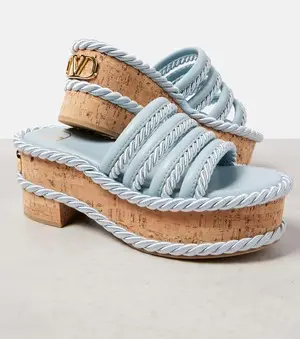 Valentino Garavani Vlogo Summerblocks Platform Mules - Blue