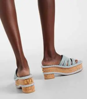 Valentino Garavani Vlogo Summerblocks Platform Mules - Blue