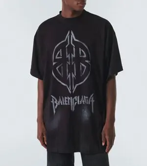 Balenciaga Metal Bb Cotton Jersey T-shirt