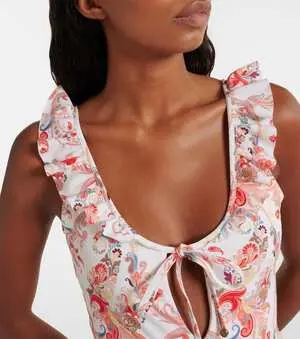Etro Ruffled Paisley Swimsuit