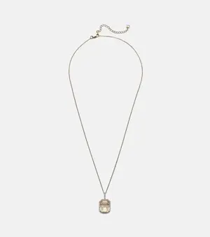 Mateo Initial 14kt Necklace With Quartz And Diamonds - Gold