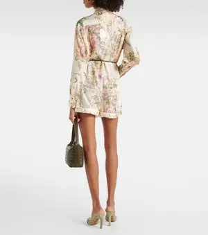 Zimmermann Waverly Floral Silk Romper - White