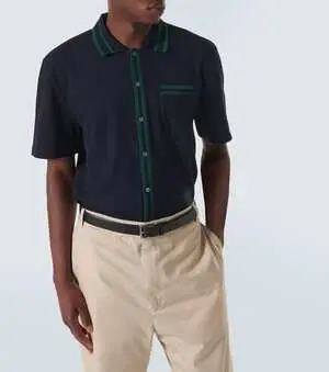 Thom Browne Rwb Stripe Cotton Polo Shirt