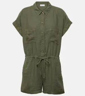 Velvet By Graham & Spencer Clare Linen Romper - Green
