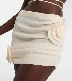 Magda Butrym Floral-appliqué Mini Skirt - White