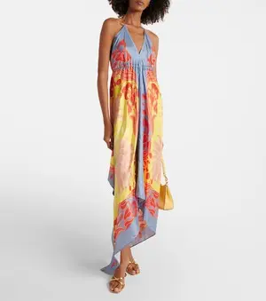 Etro Printed Halterneck Silk Dress - Multicoloured