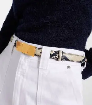 Khaite Axel Small Snake-effect Leather Belt - Multicoloured