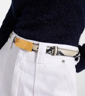 Khaite Axel Small Snake-effect Leather Belt - Multicoloured